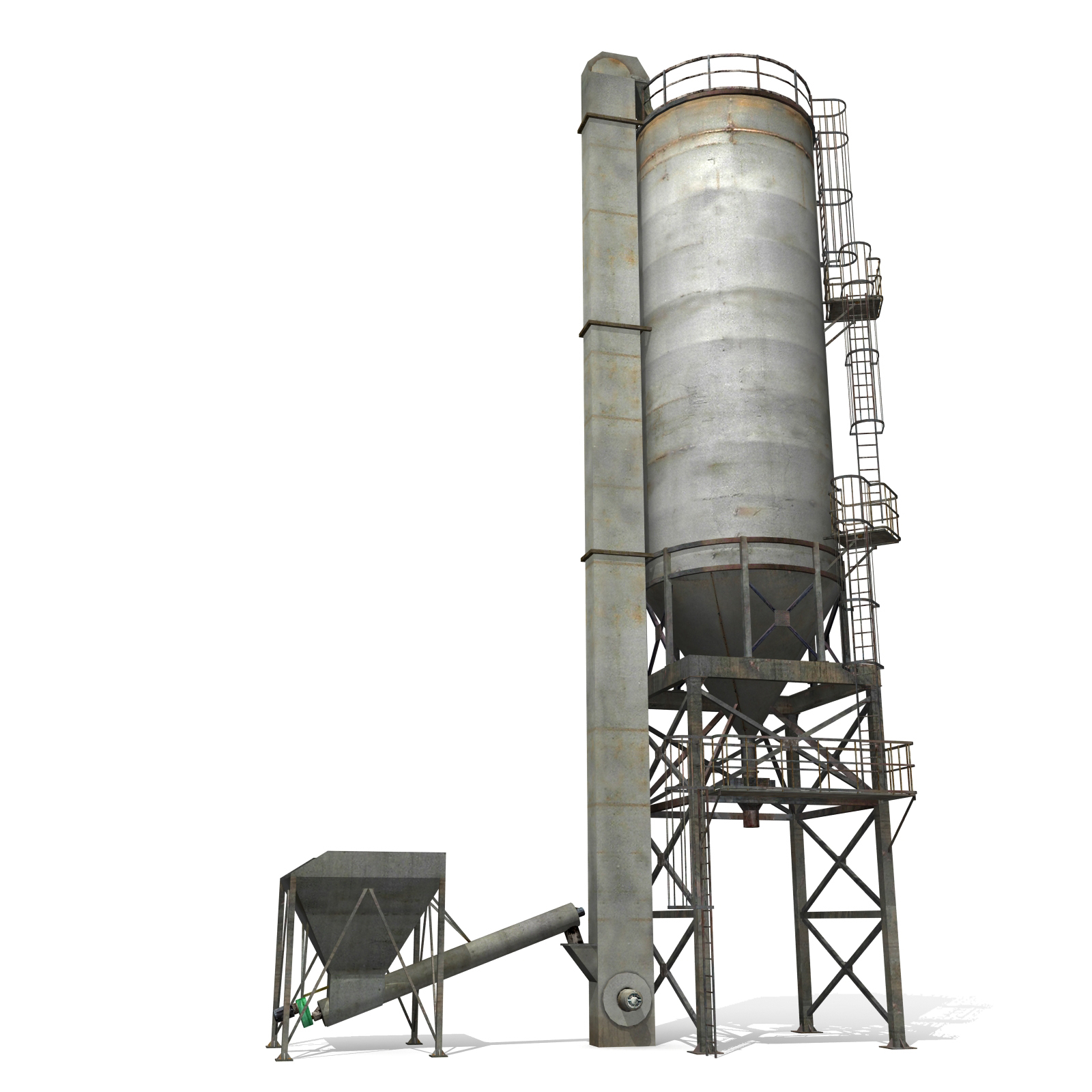concrete silo 3d model