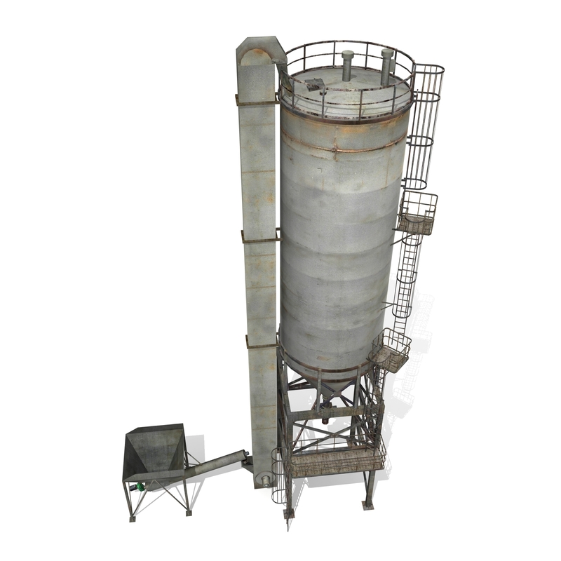 concrete silo 3d model