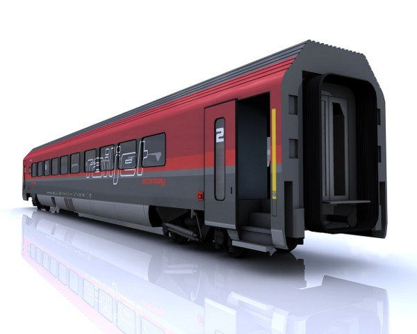 3d passenger train railjet model