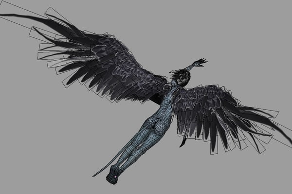 3d harpy beauty wings