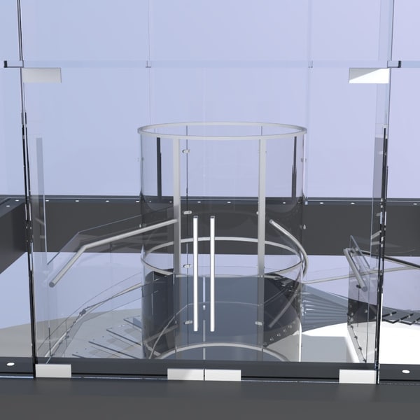 3dsmax glass cube entrance apple