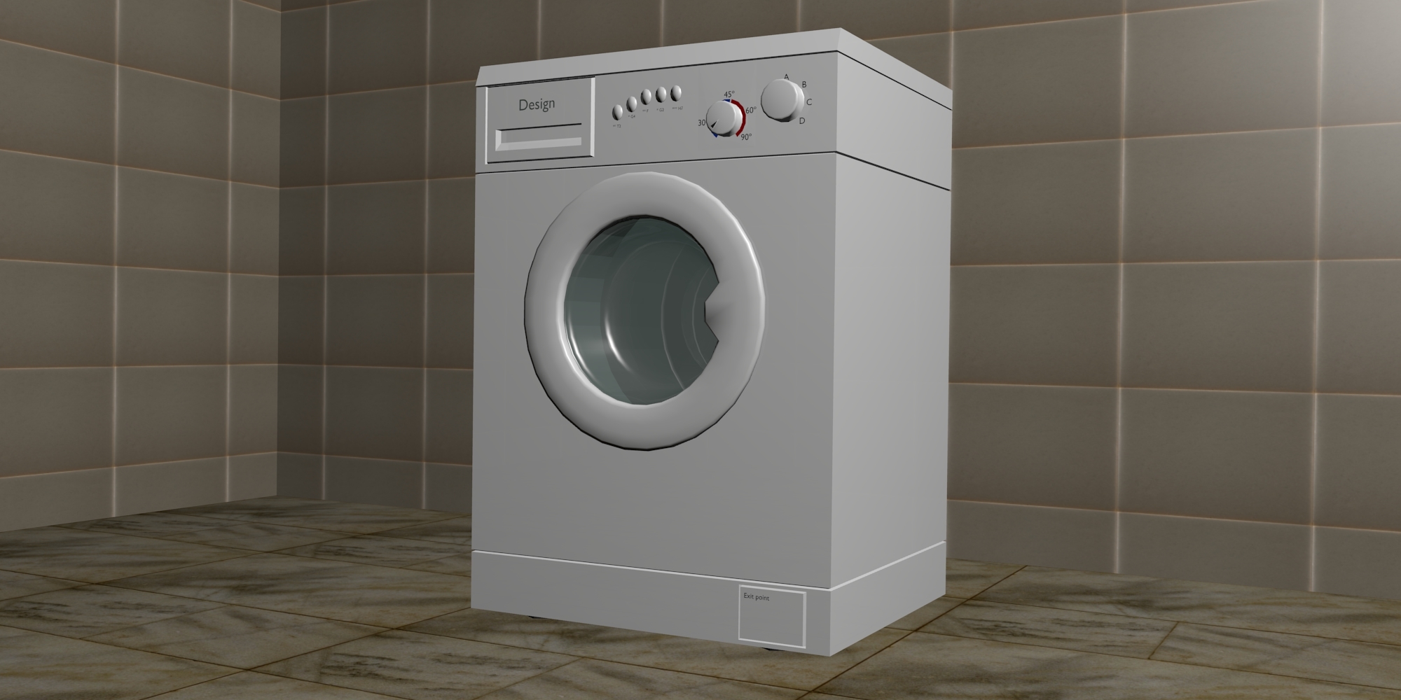 3d washing machine interior designing model