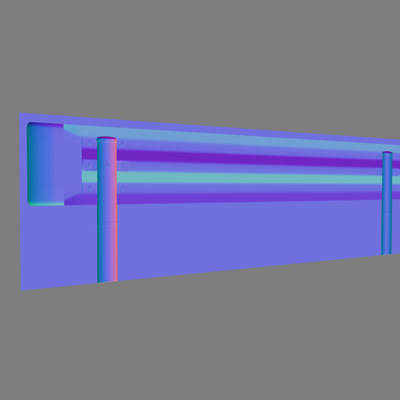 seamless guard rail 3d 3ds