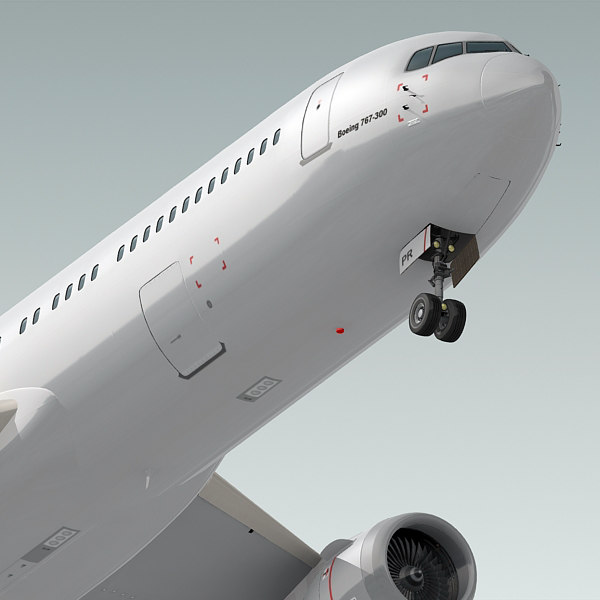 3d boeing 767-300 generic white model