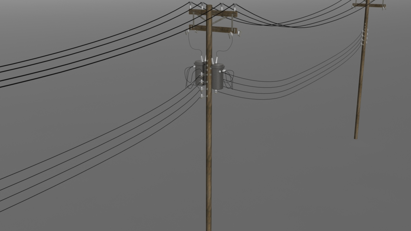 3d utility pole model