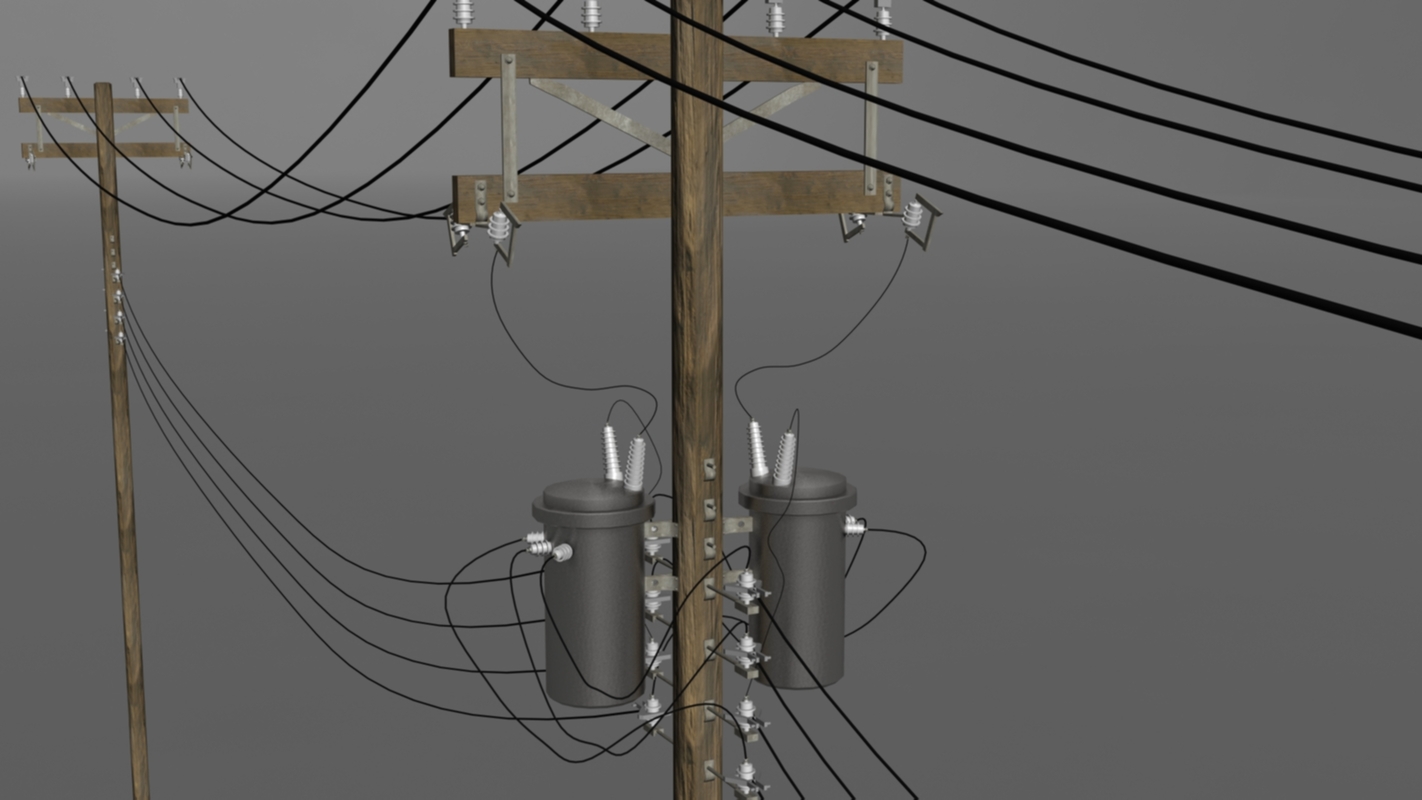 3d utility pole model