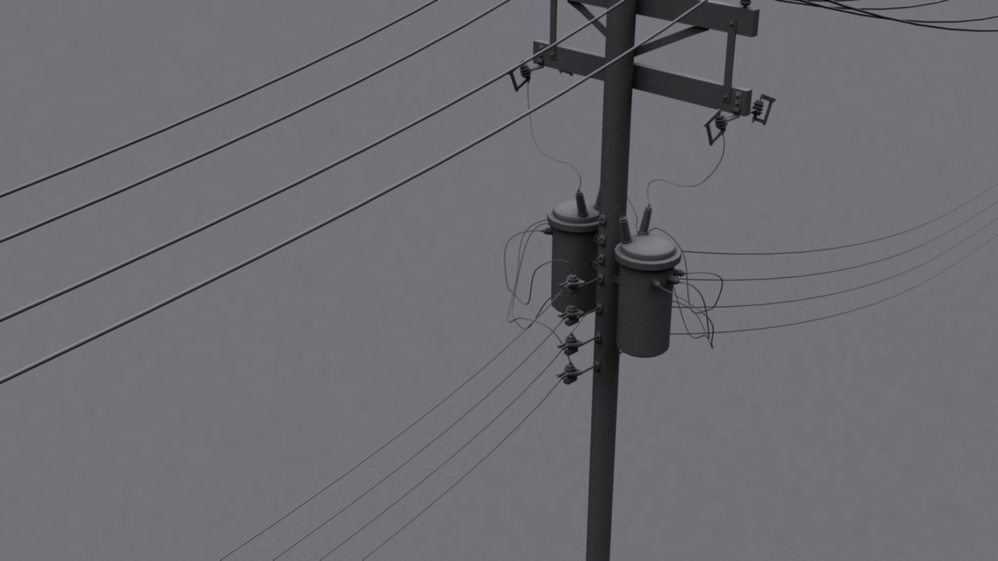 3d utility pole model