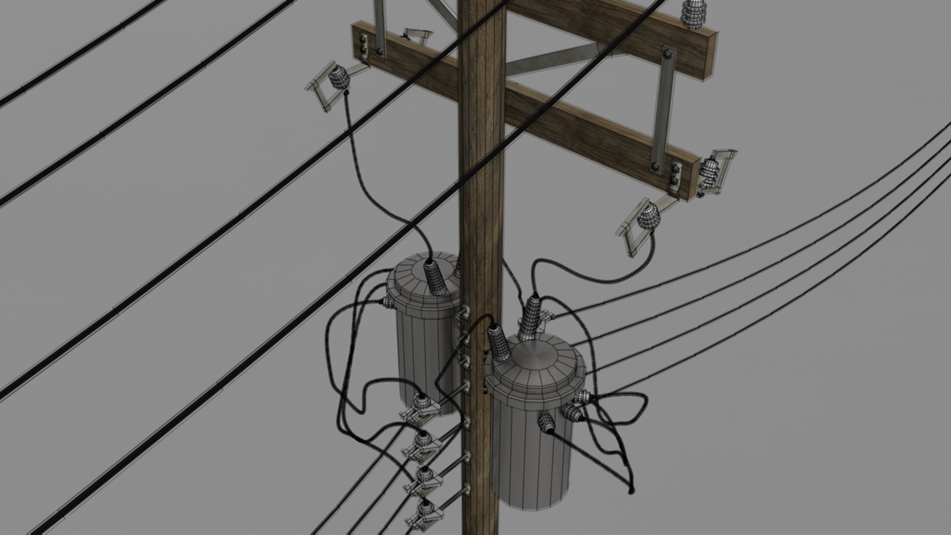 3d utility pole model