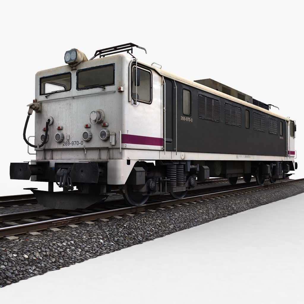 train engine railway tracks 3d model