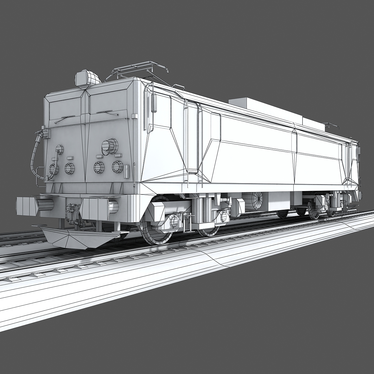 train engine railway tracks 3d model