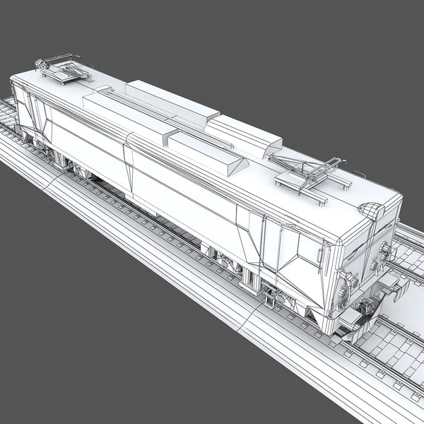 train engine railway tracks 3d model