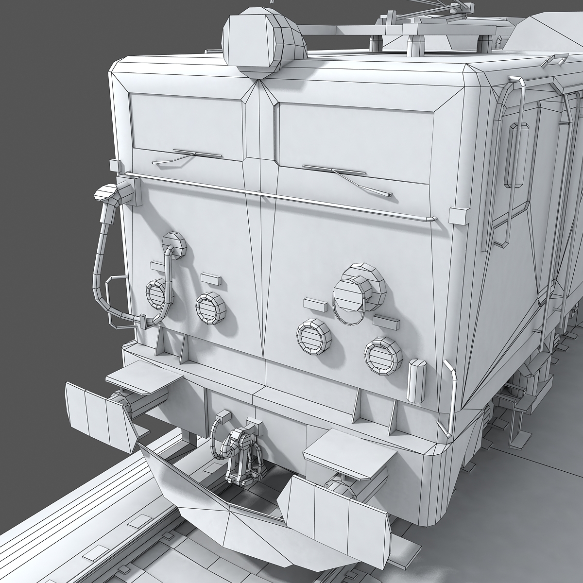 train engine railway tracks 3d model