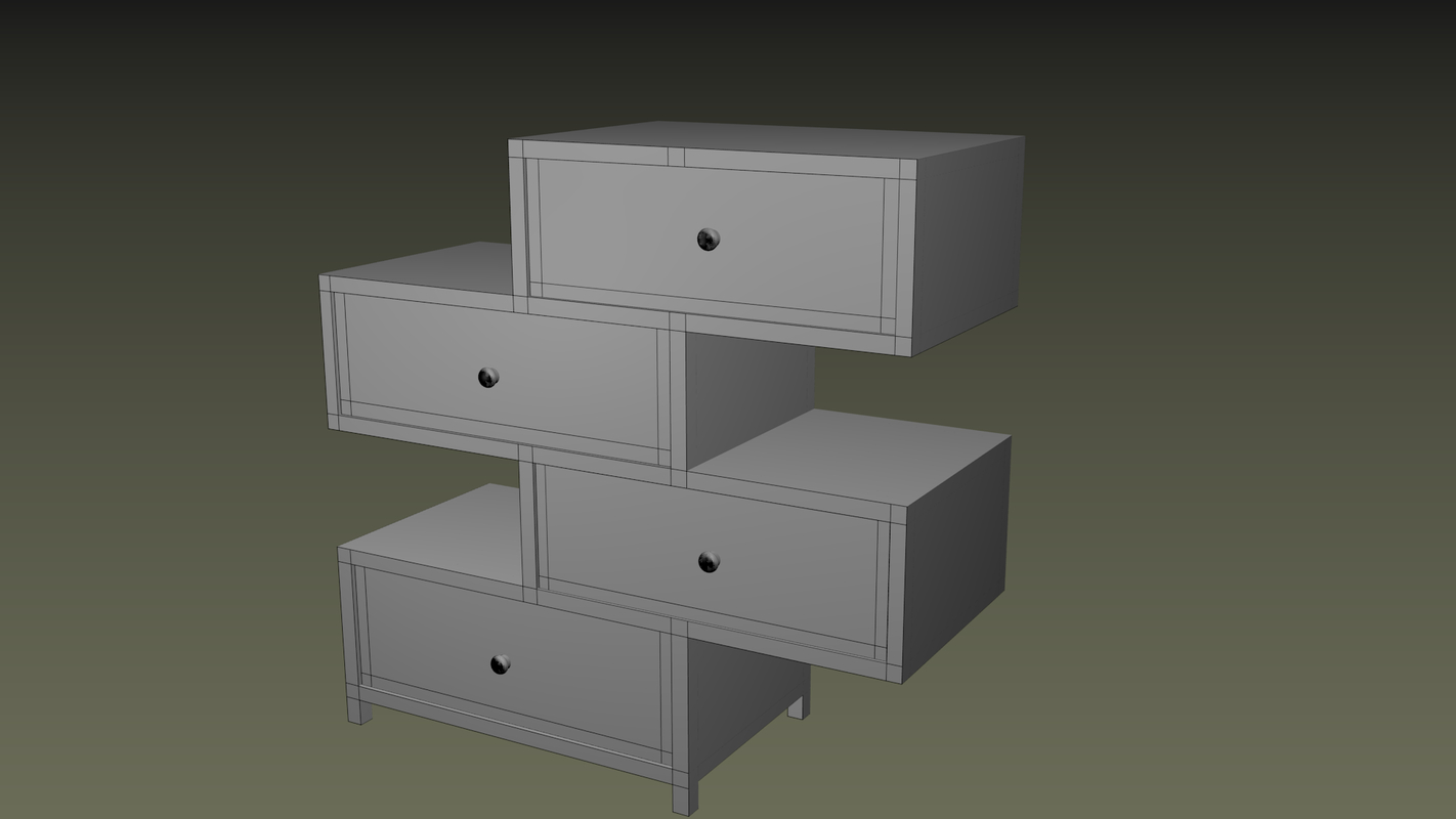 3d modern dresser model