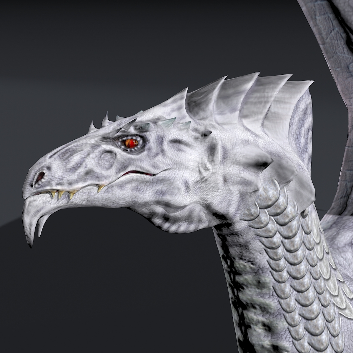 3ds max white dragon character
