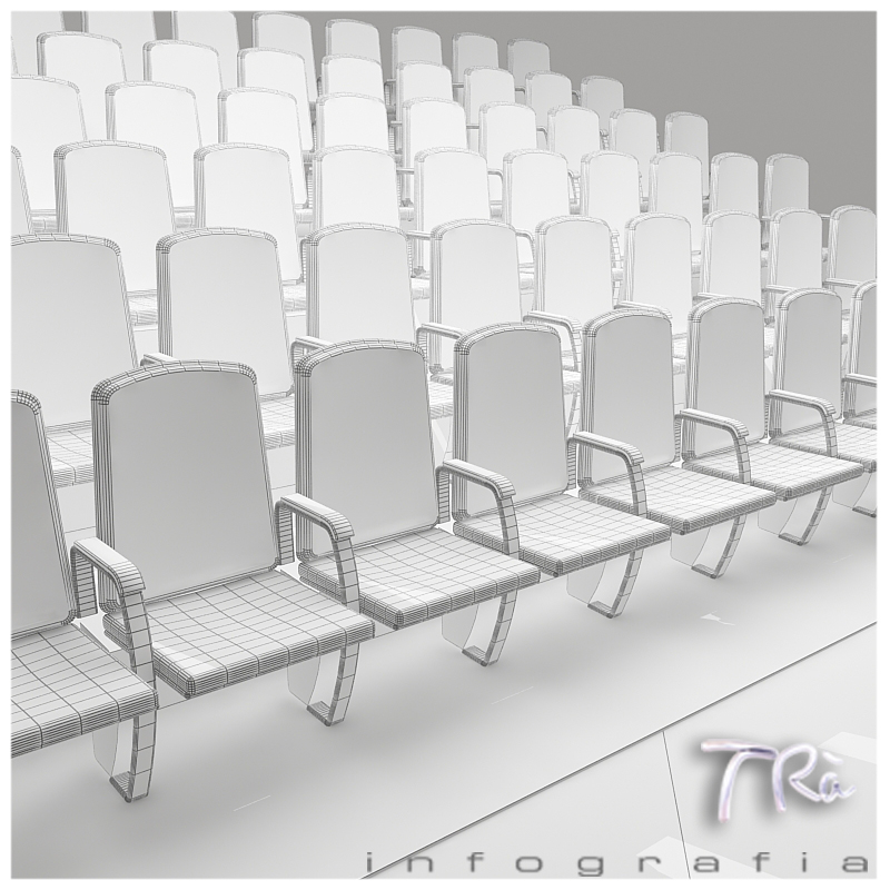 3d model theater seating area