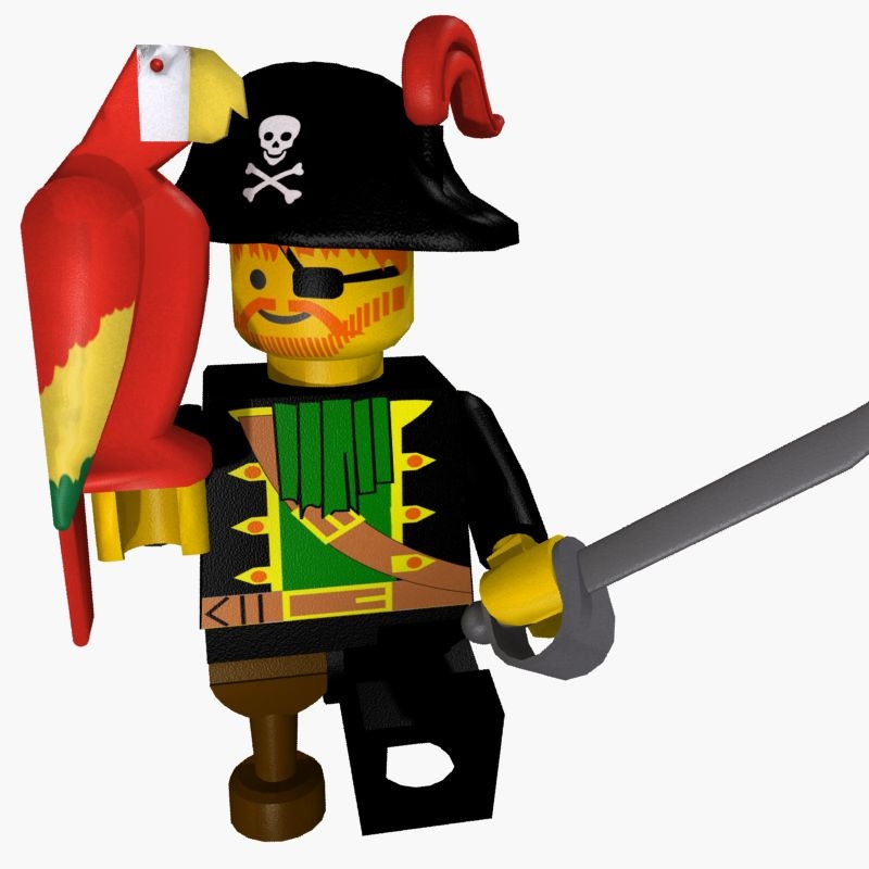 free 3ds model pirates captain lego man
