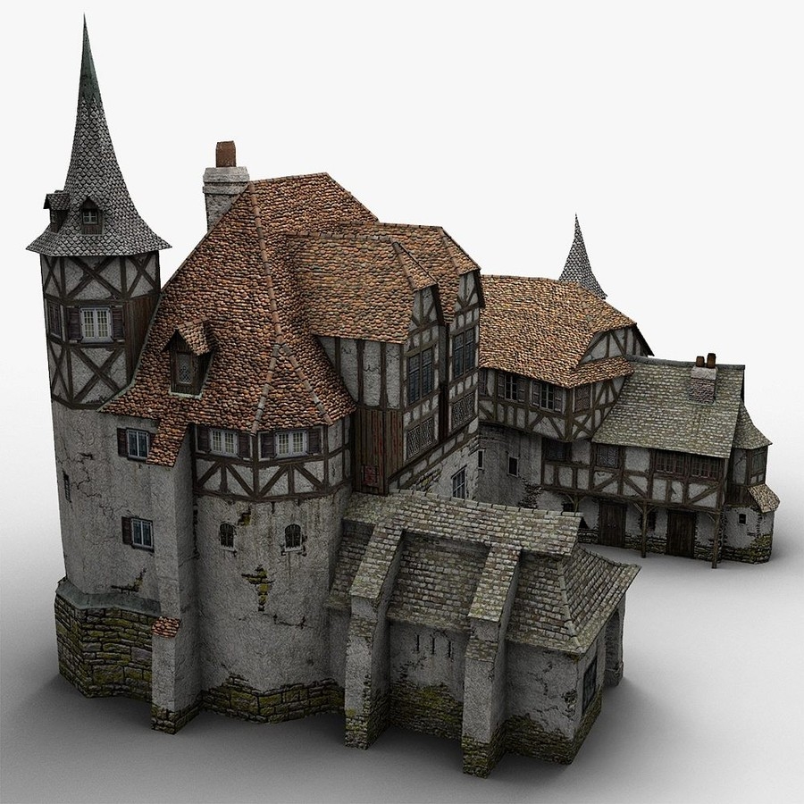 old medieval warehouse 3d obj