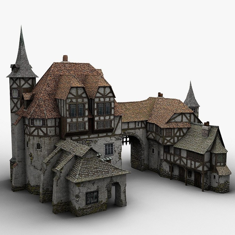 old medieval warehouse 3d obj