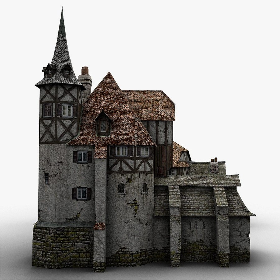 old medieval warehouse 3d obj