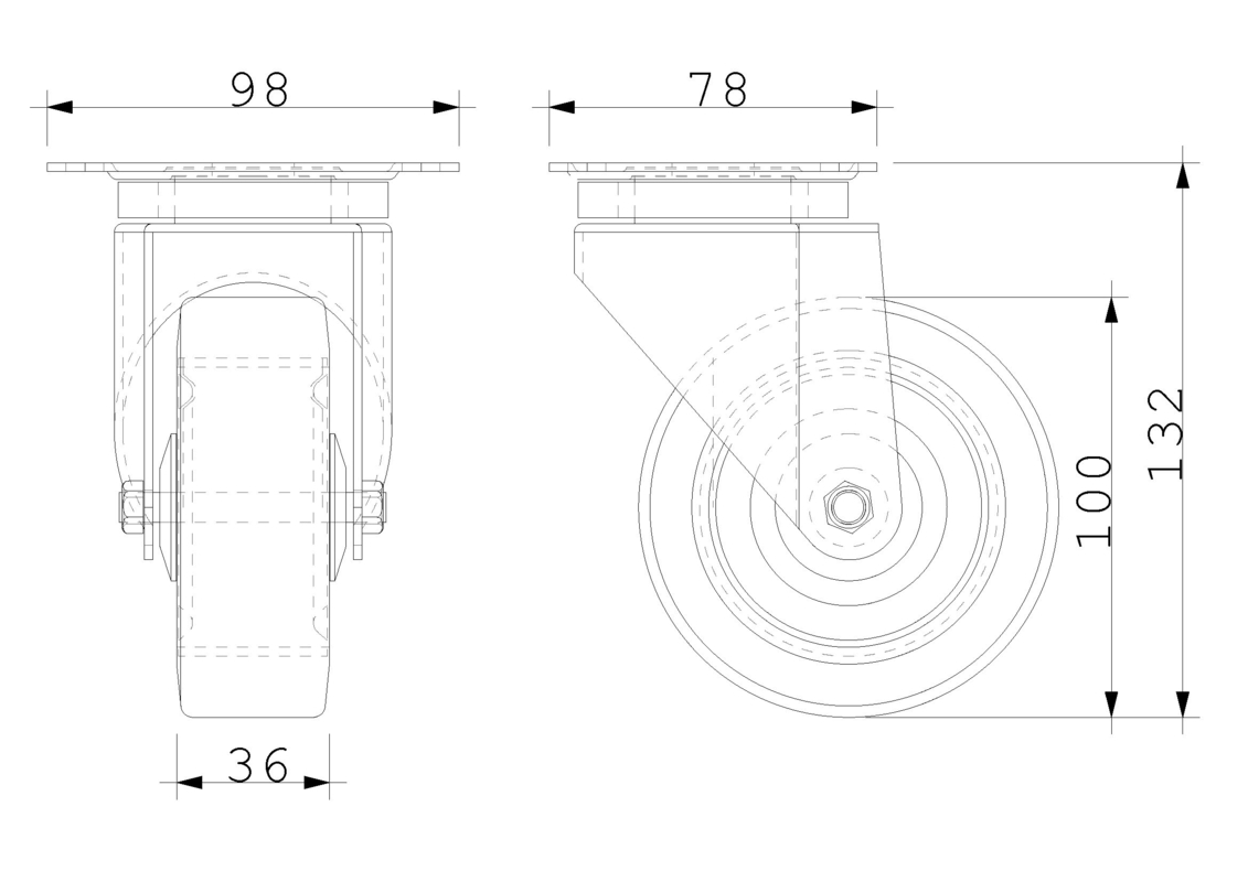 3d model industrial castor wheel 100mm