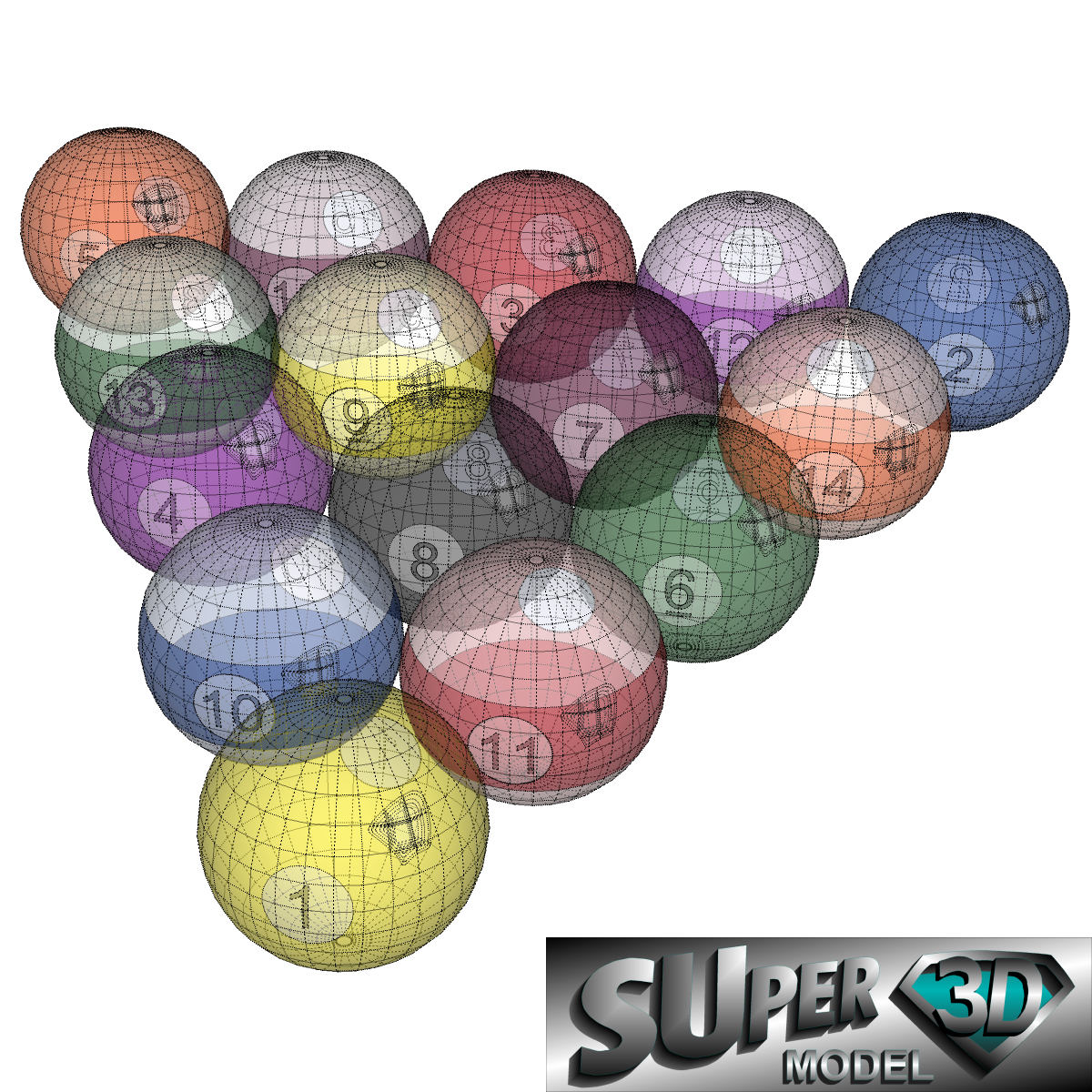 3ds max sketchup pool balls billiard