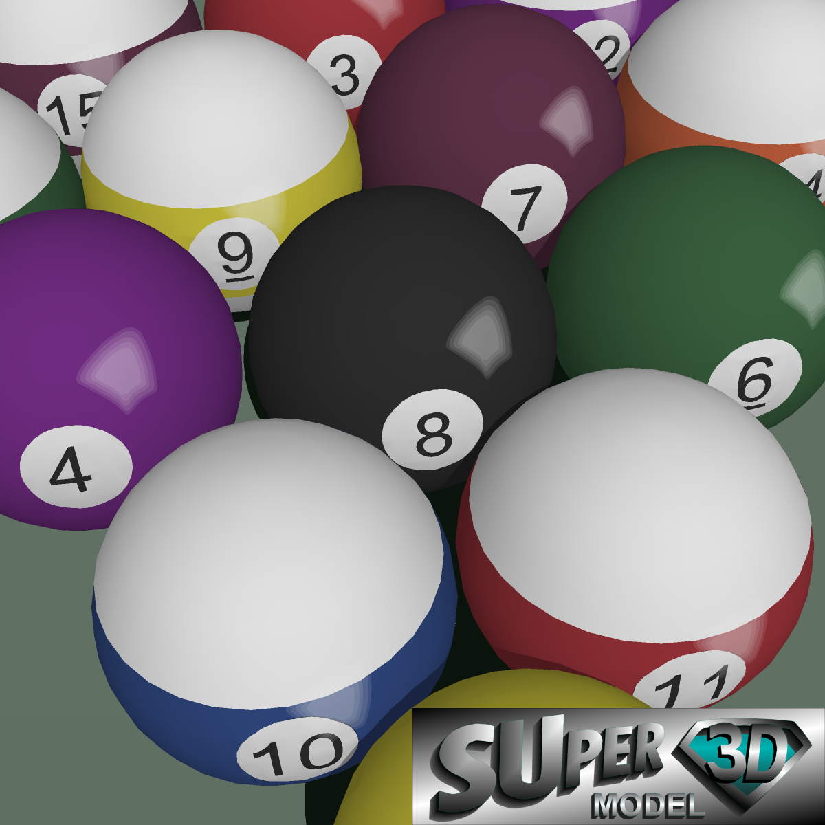 3ds max sketchup pool balls billiard