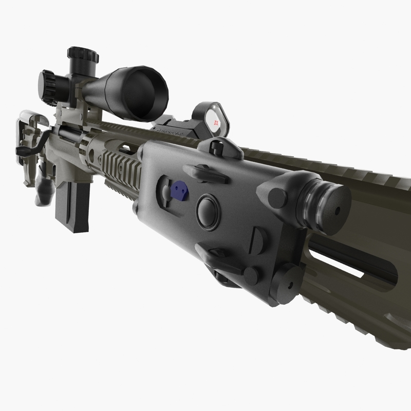 3dsmax modular sniper rifle