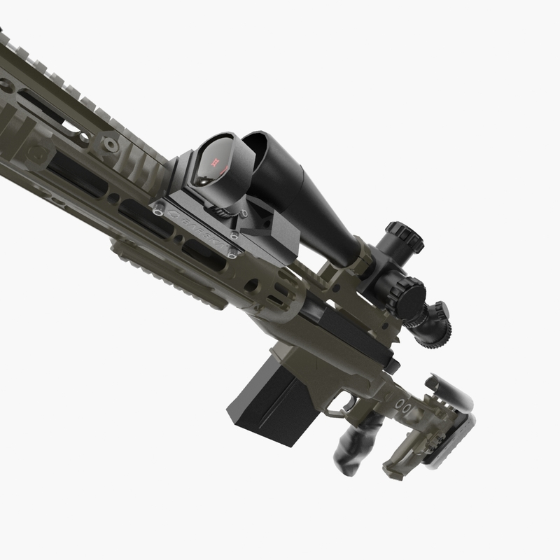 3dsmax modular sniper rifle