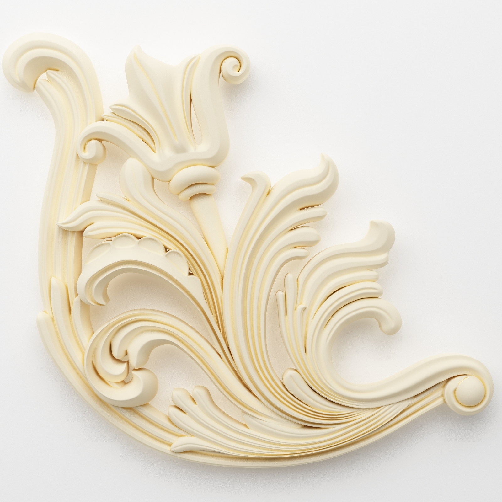 3d model classical ornamental interior wall