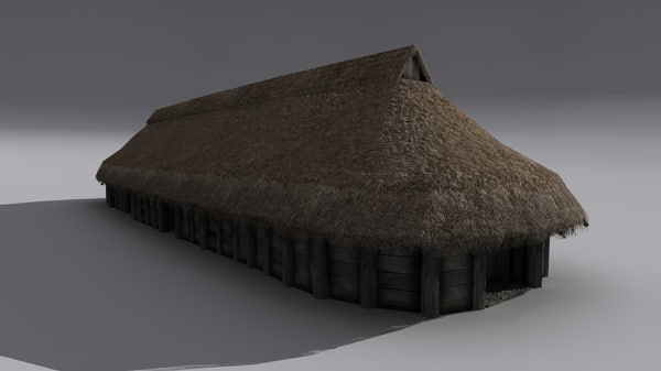 3d longhouse germanic early model