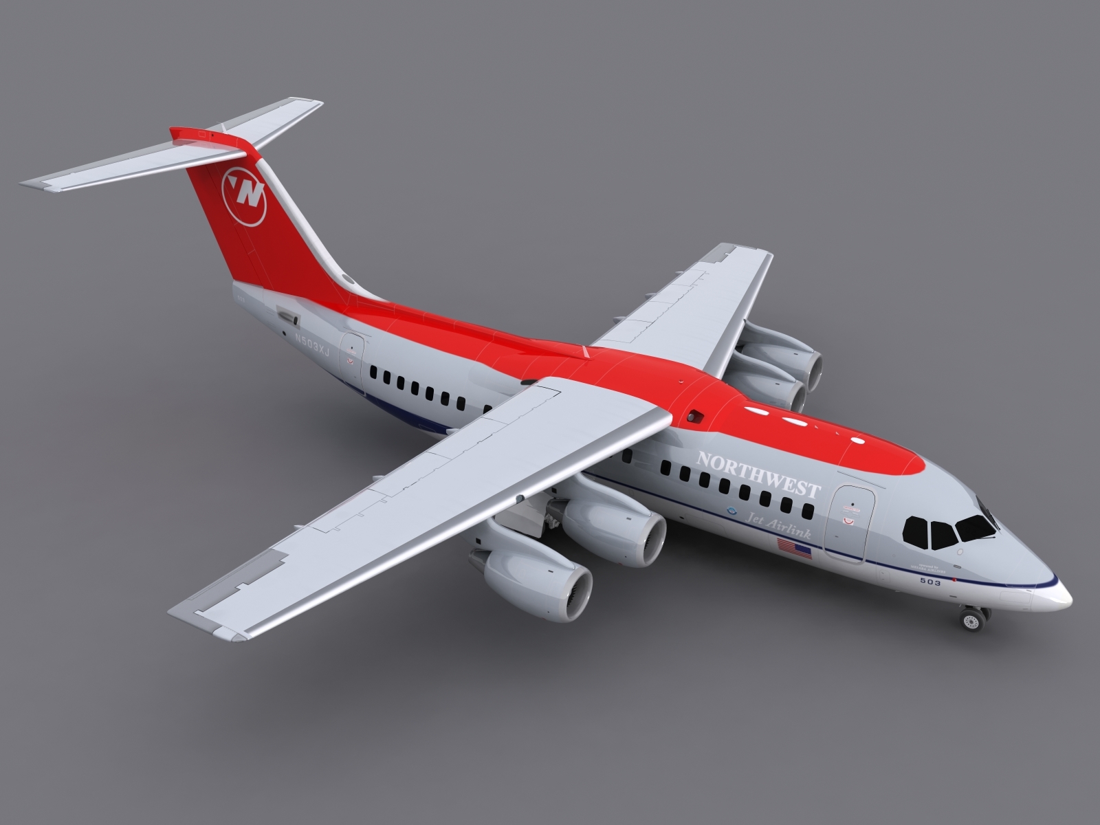 3d model bae 146-200 avro rj85