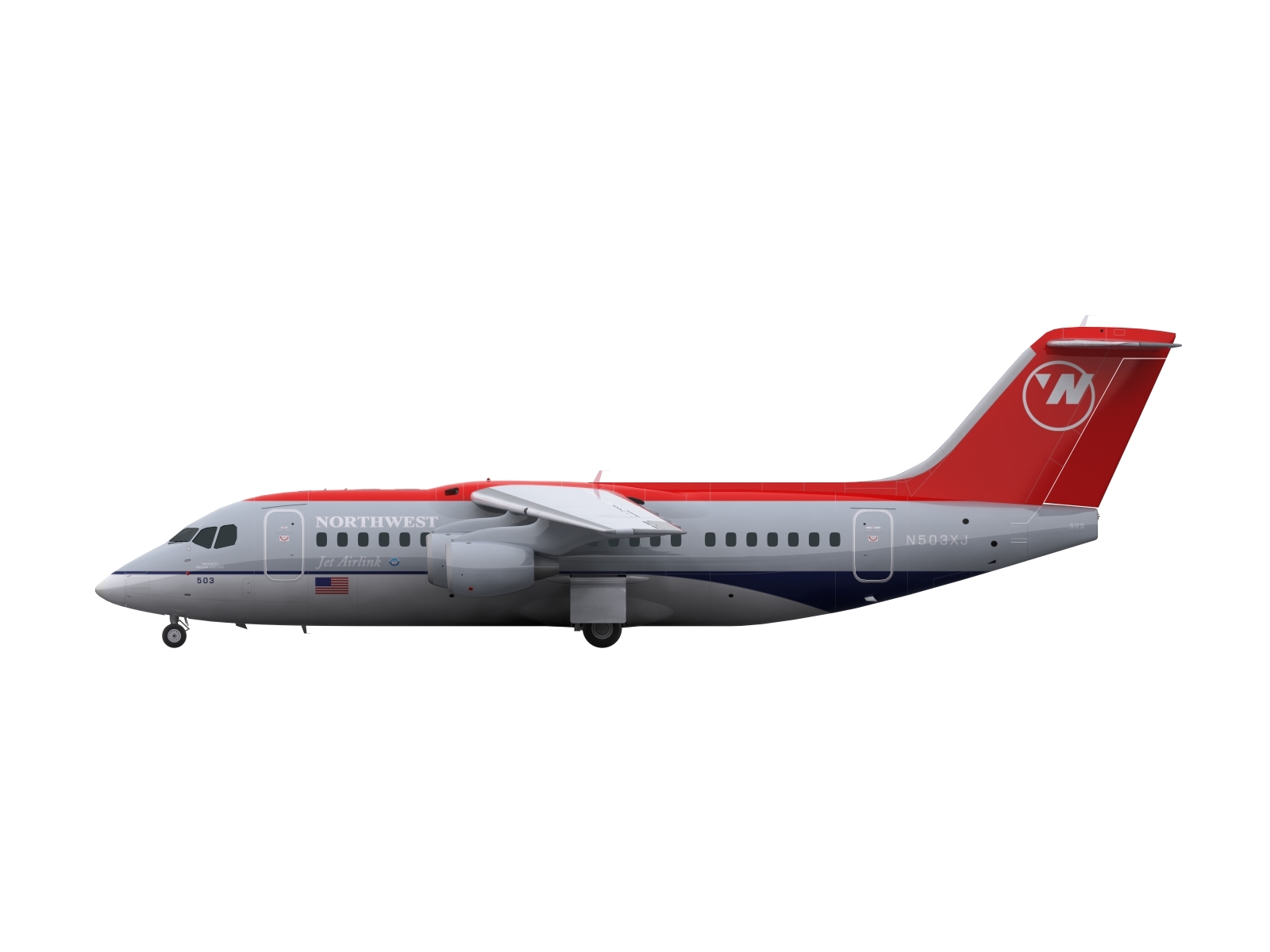3d model bae 146-200 avro rj85