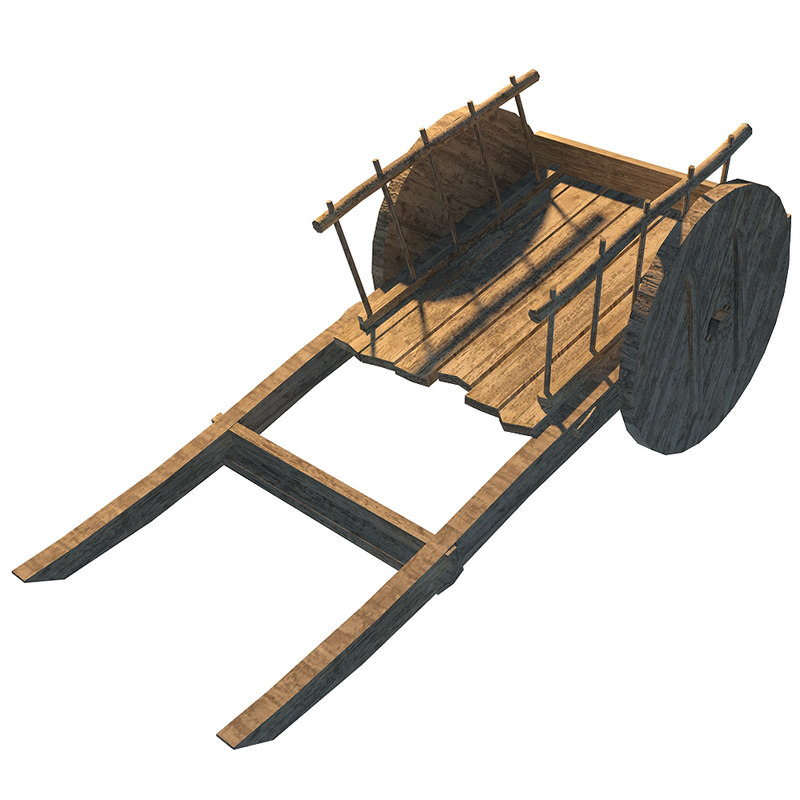 medieval wooden cart 3d max