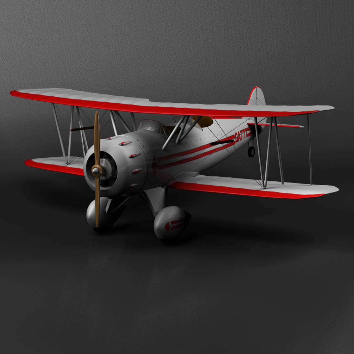 3d model waco ymf5 biplane