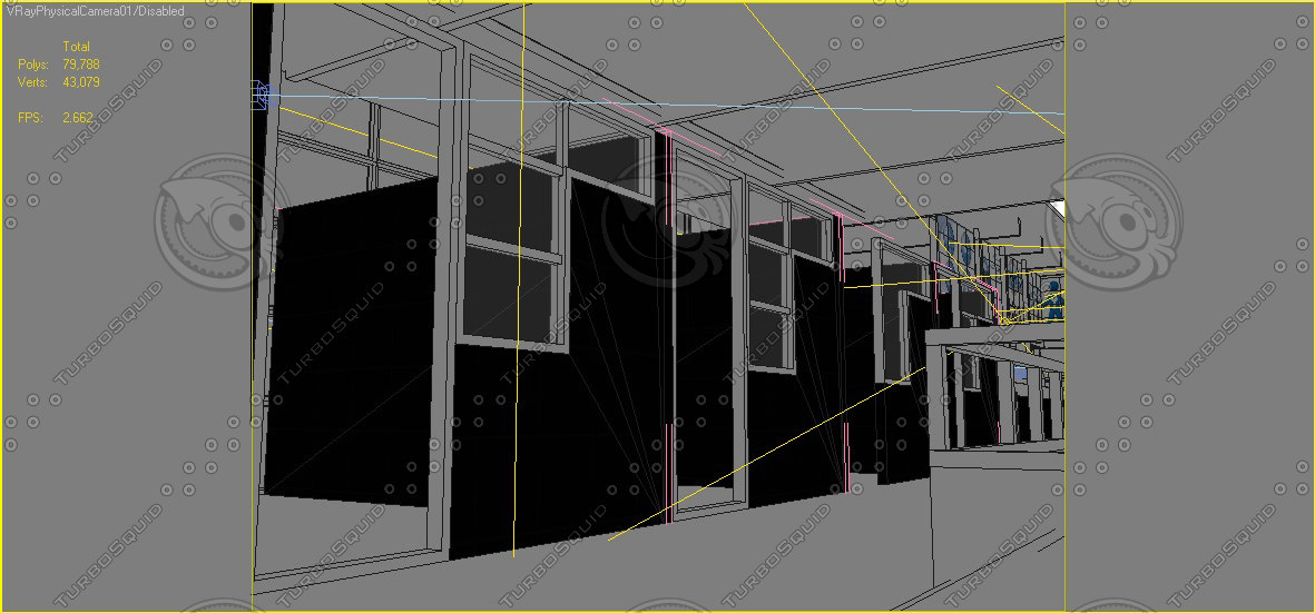 bank interior 3d model