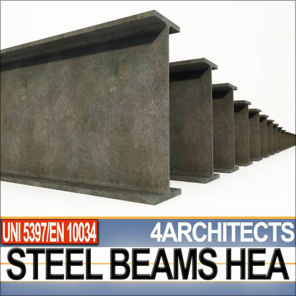 raw steel hea beams obj