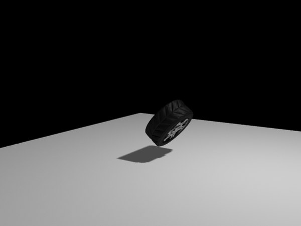 free car tire bouncing 3d model