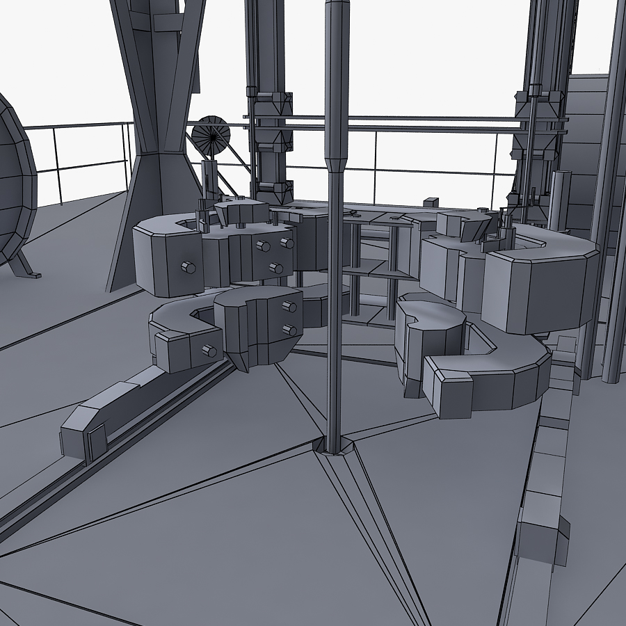 oil rig night scene max