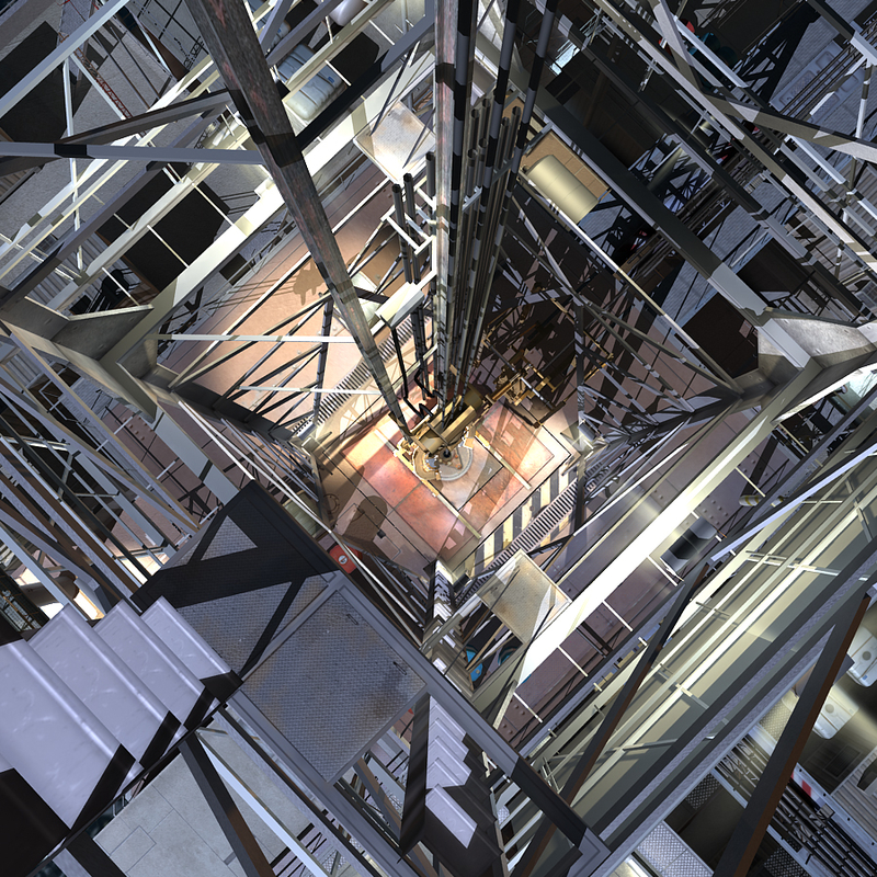 oil rig night scene max