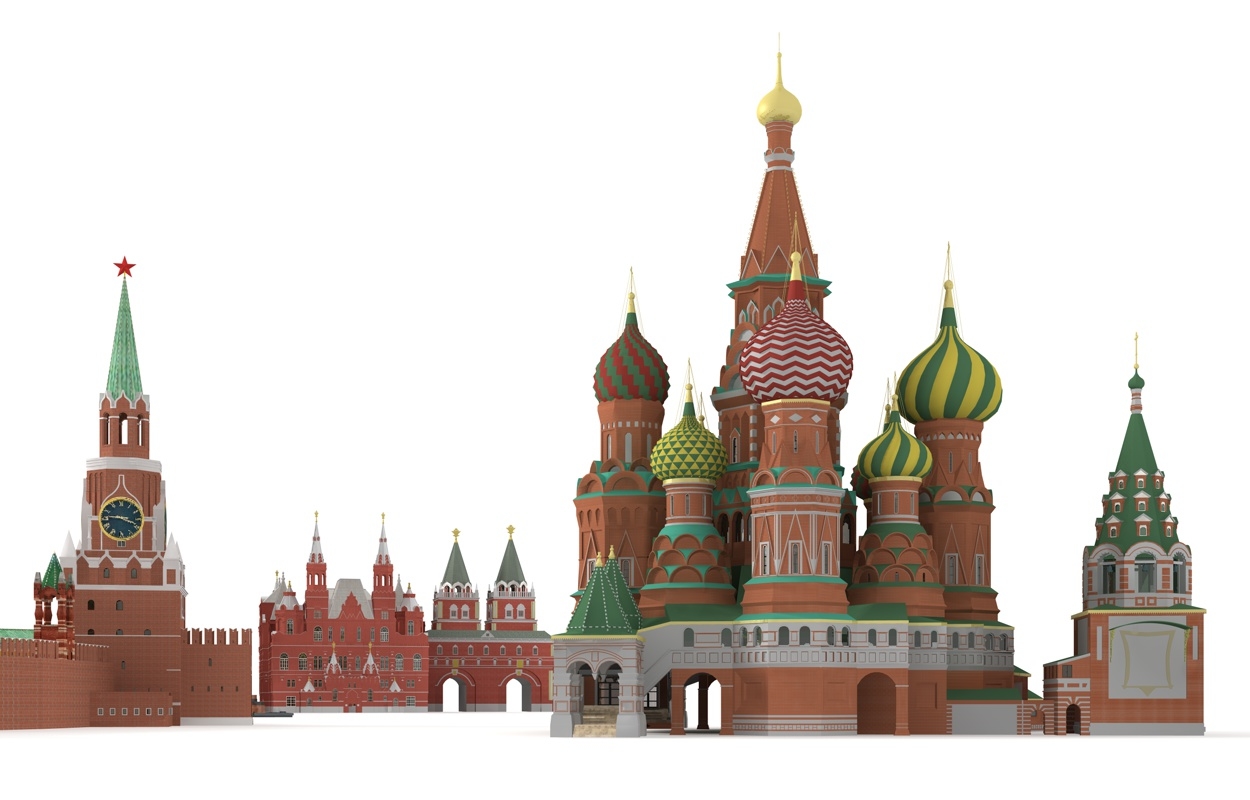 red square moscow kremlin 3d model