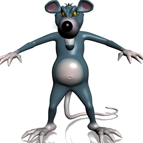 3d cartoon rats rigged pirate model