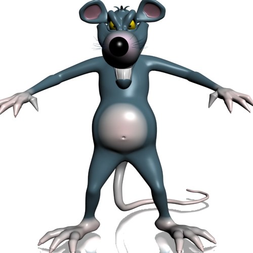 3d cartoon rats rigged pirate model