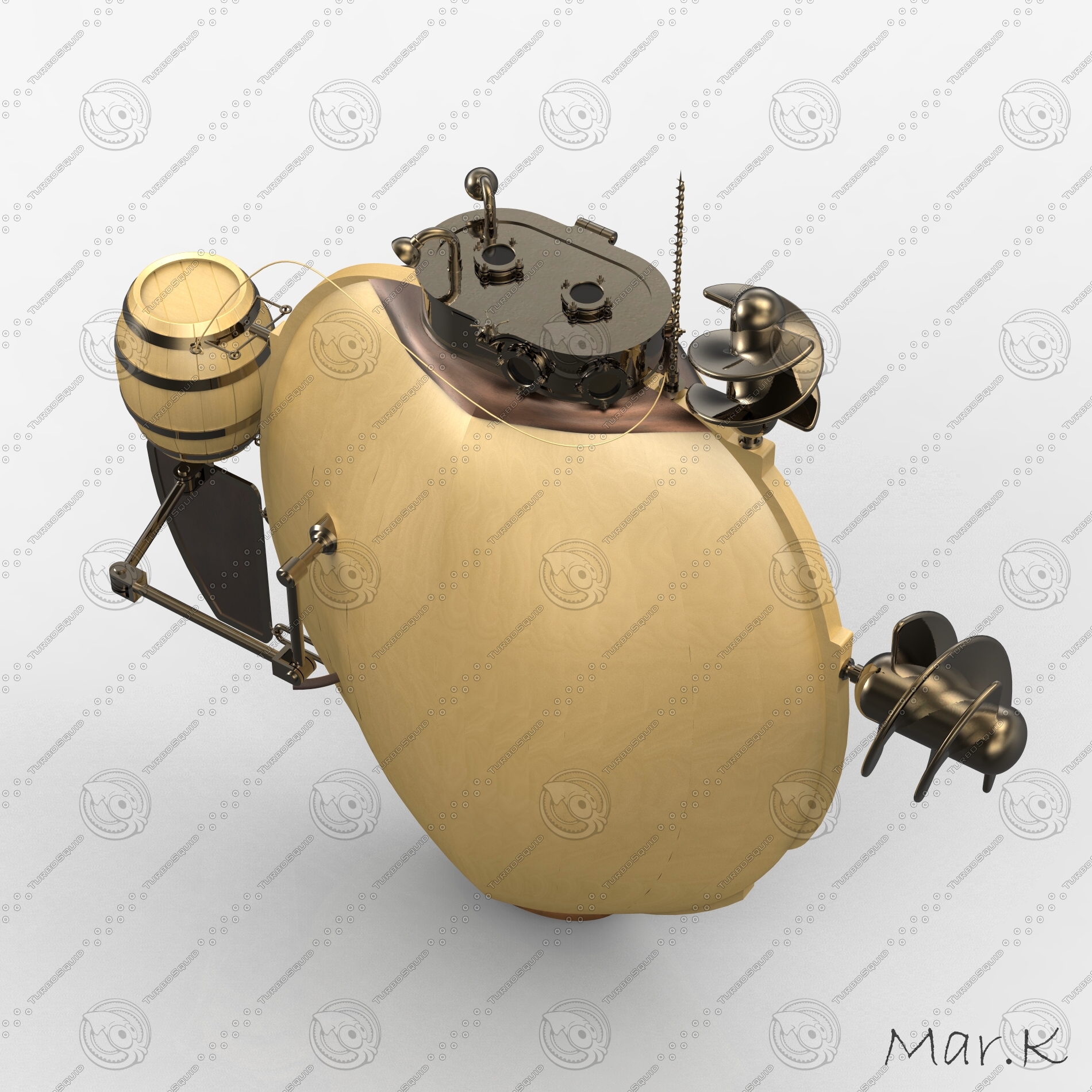 3d model turtle submarine