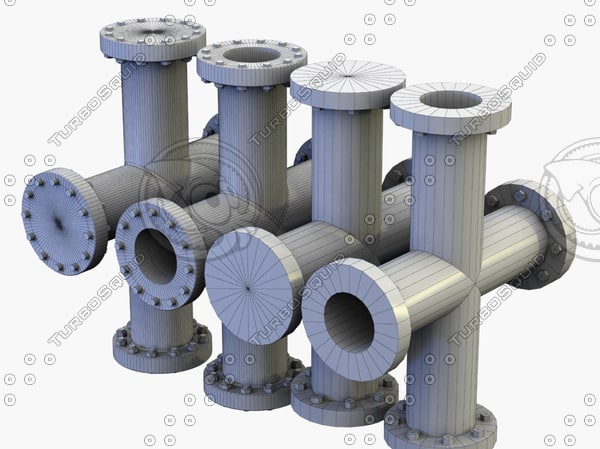 3d model bend 90 piping modelled