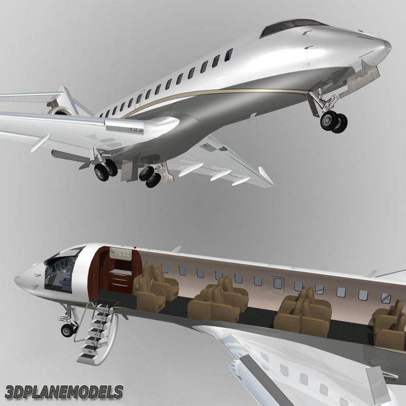 3d model bombardier global 5000