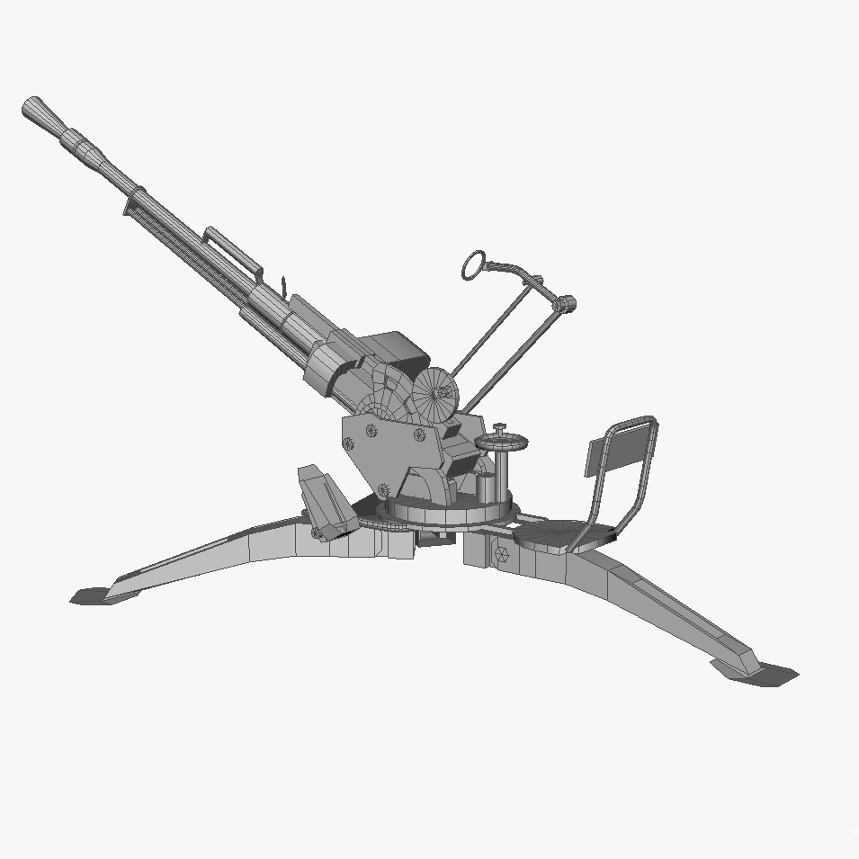3d model zpu-1 gun afghanistan libya