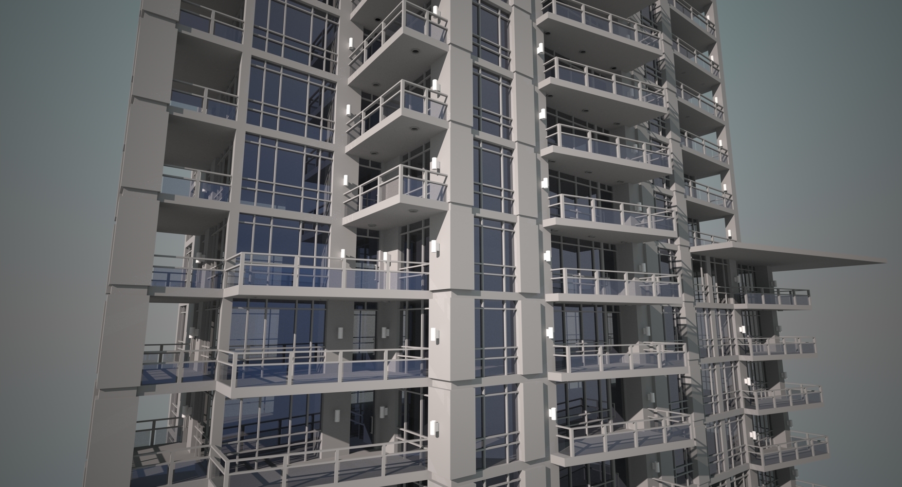 3d large 65 story apartment model