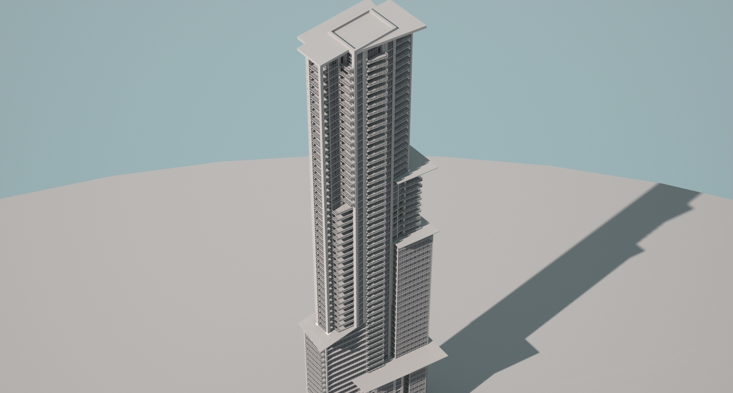 3d large 65 story apartment model