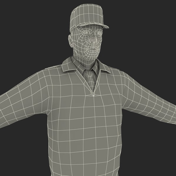 security guard rigged 3d model