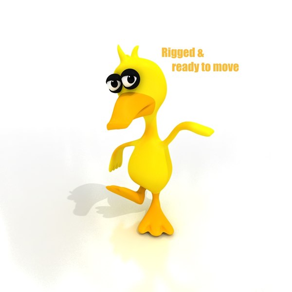 3ds cartoon duck rigged animals